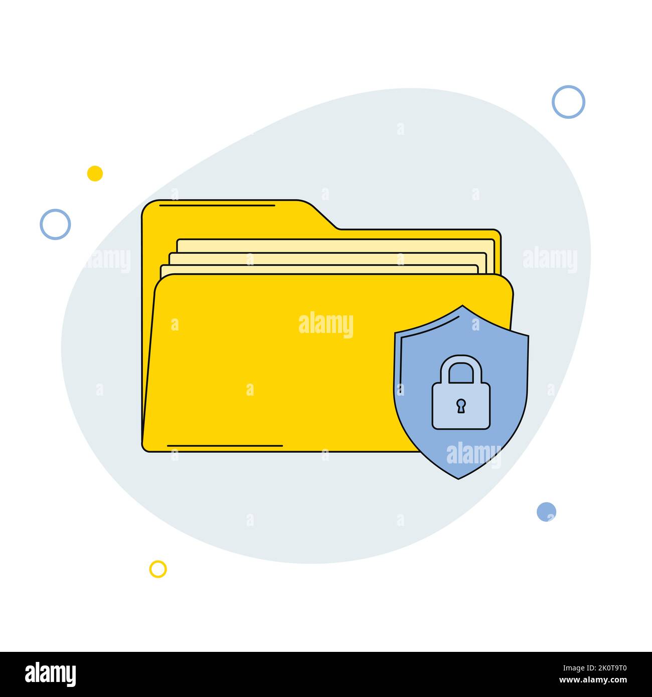 Locked or encrypted document file folder flat vector icon for apps and ...