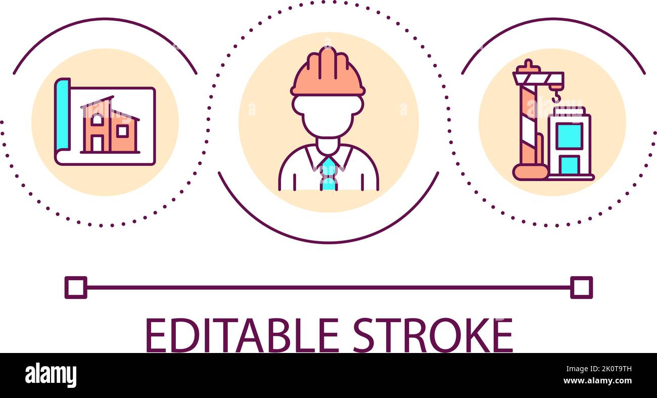 Construction site engineer loop concept icon Stock Vector Image & Art ...