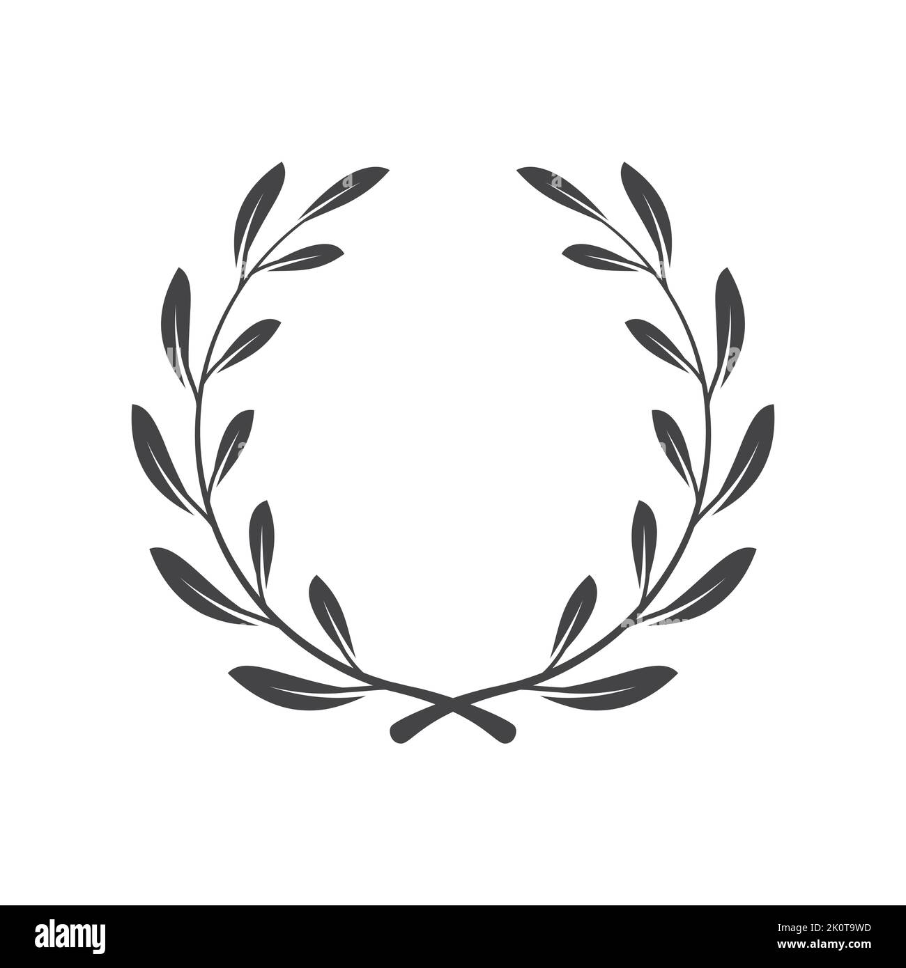 Laurel wreath black vector icon. Frame template with leaves Stock ...