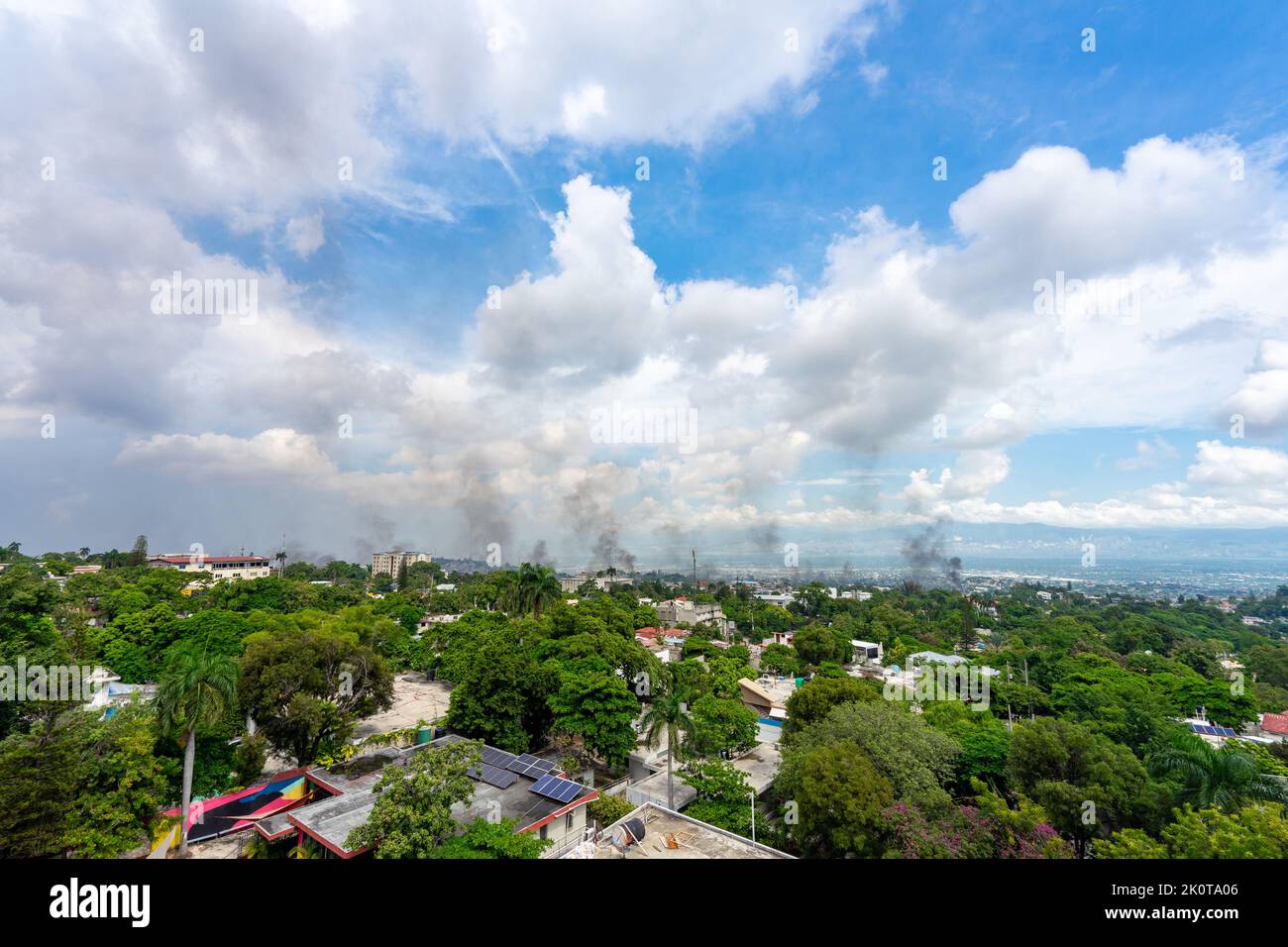 Civil unrest in Port-au-Prince, Haiti. The population is protesting ...