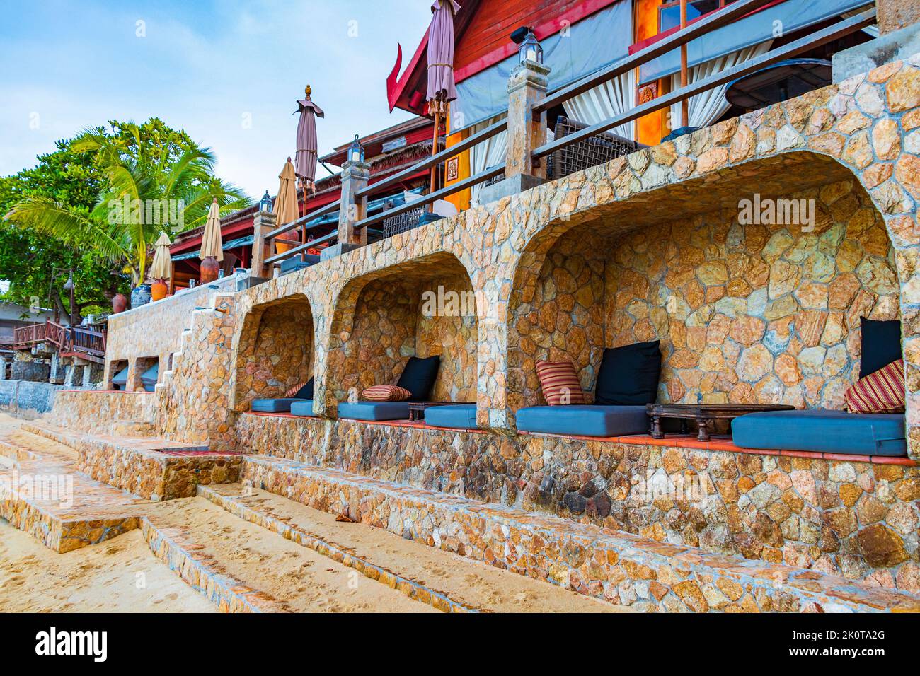 Amazing Koh Samui island beach and landscape panorama with resorts ...