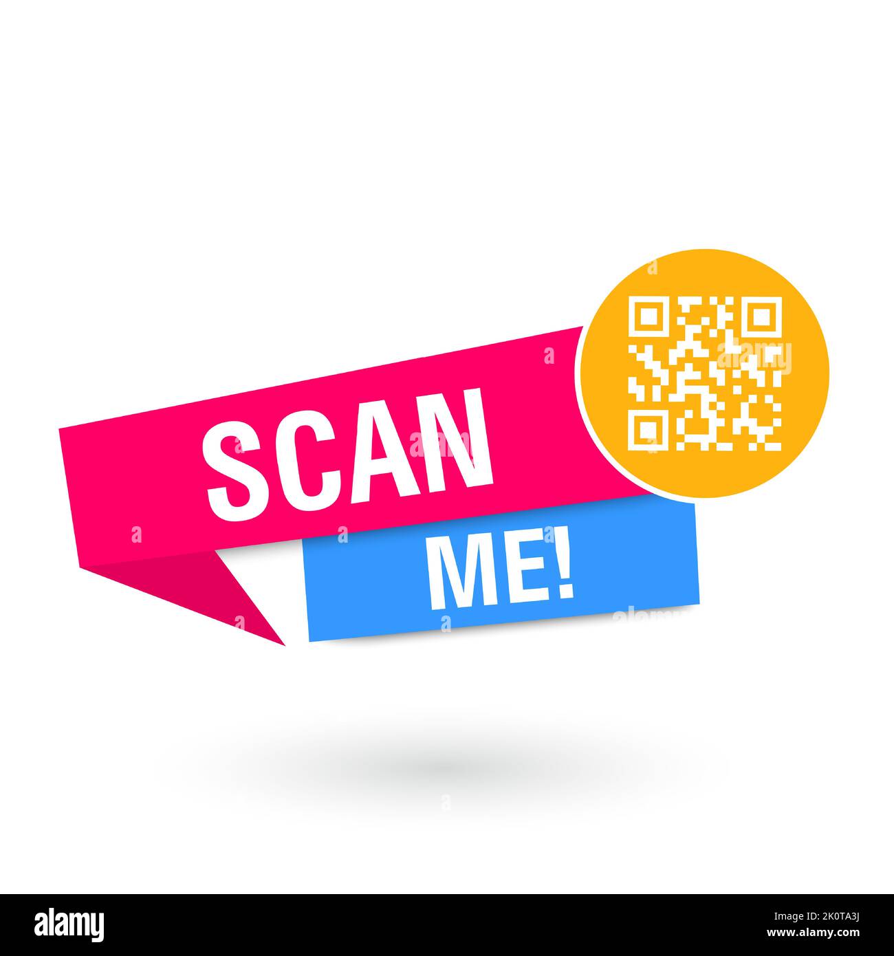 Scan me icon with QR code. Qr code template for mobile app. Vector stock illustration Stock ...