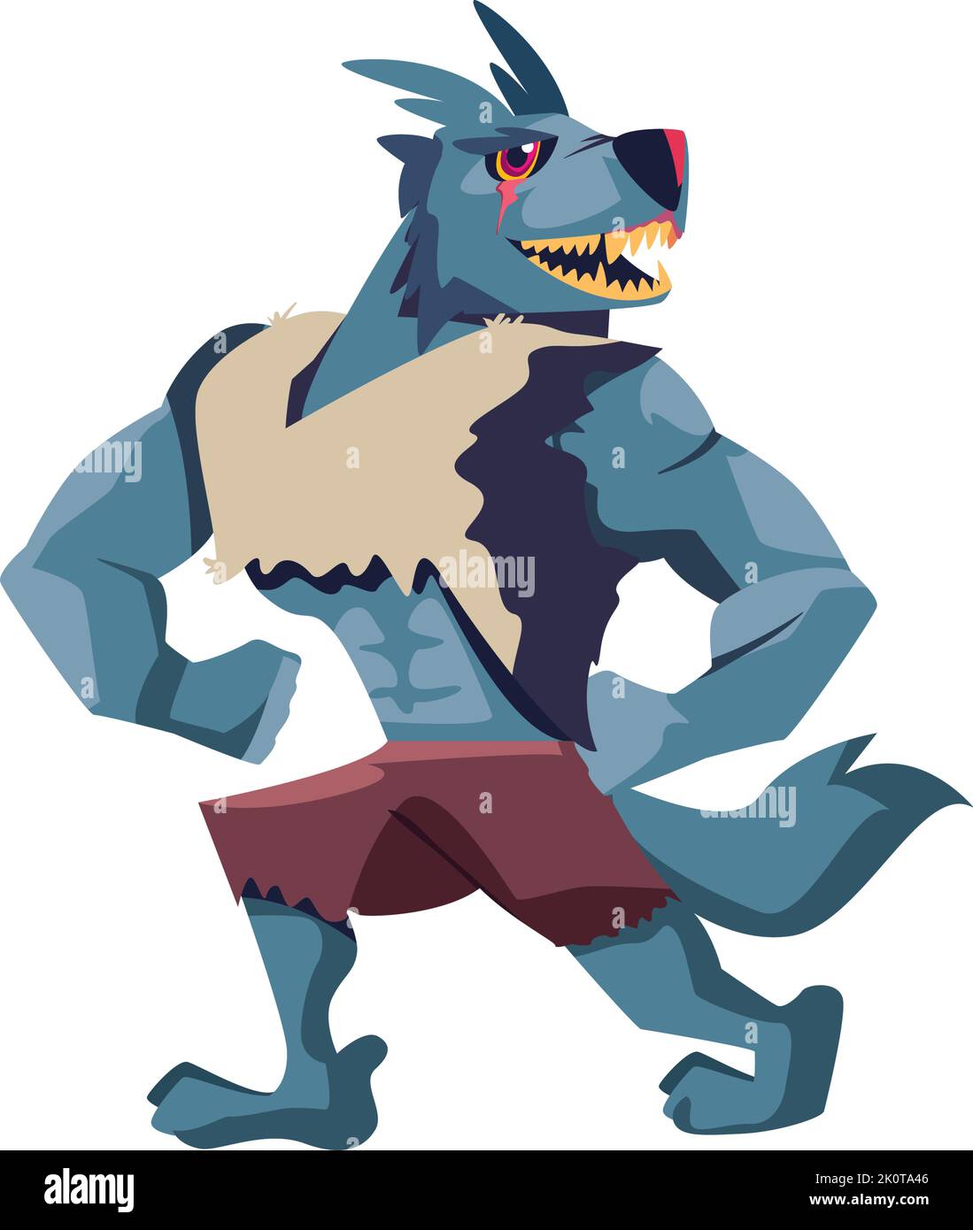 flat scary werewolf Stock Vector Image & Art - Alamy