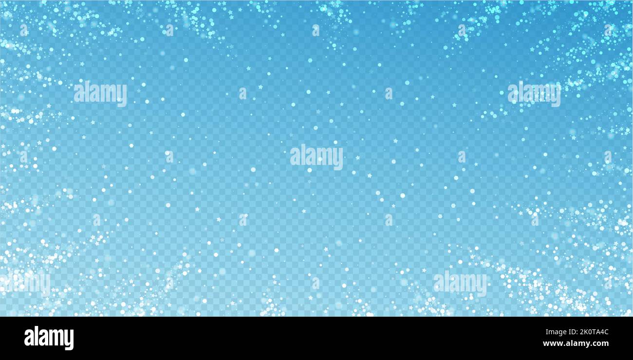 Christmas falling snow background. Subtle flying snow flakes and stars ...