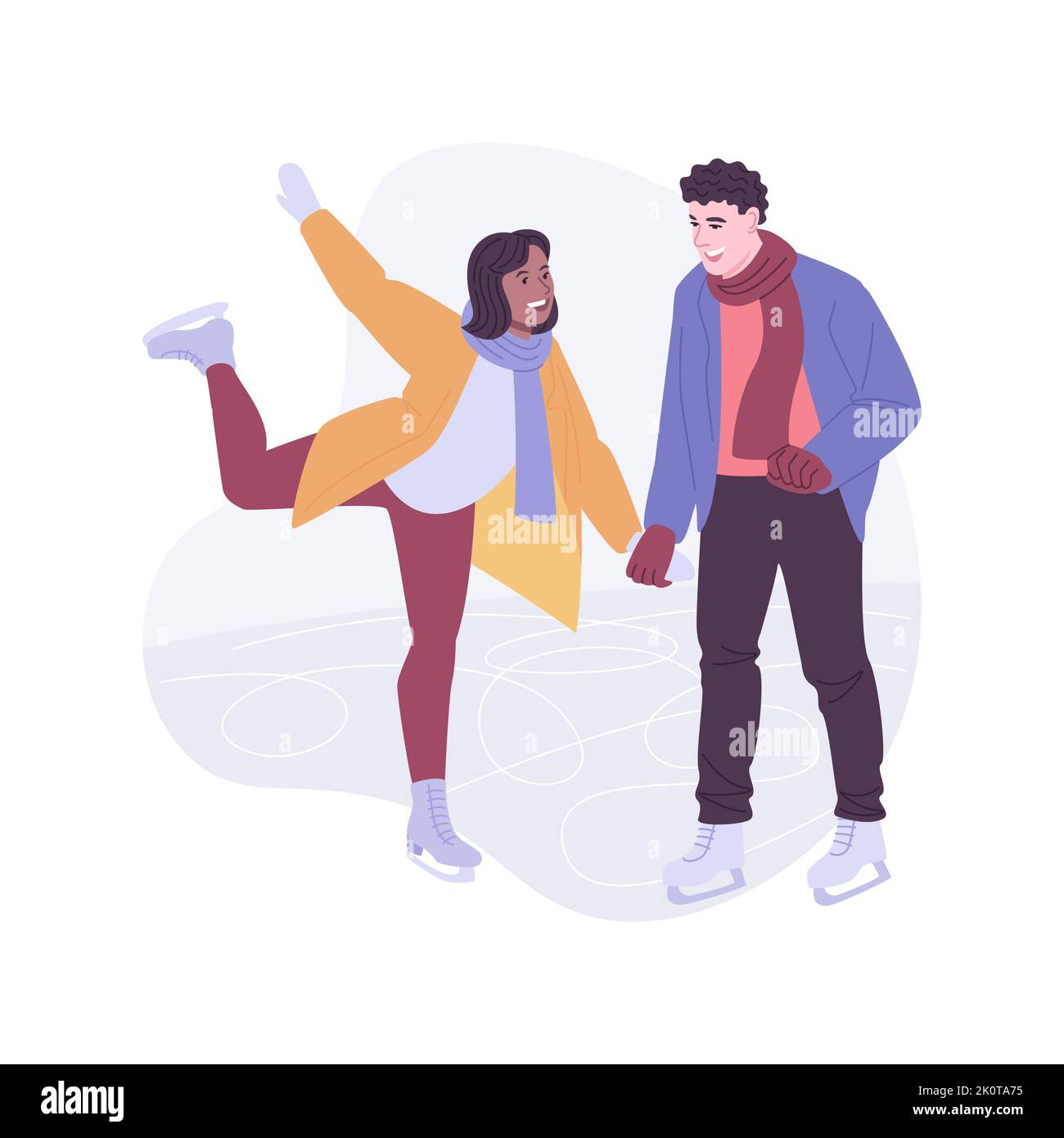 Ice skating rink isolated cartoon vector illustrations Stock Vector ...