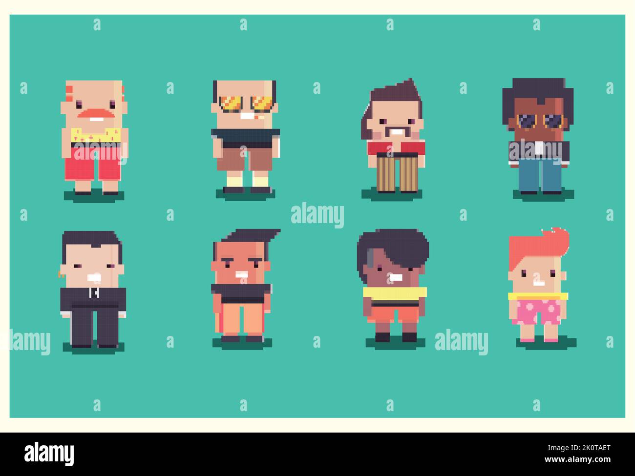 Pixel people woman avatar Stock Vector Images - Alamy