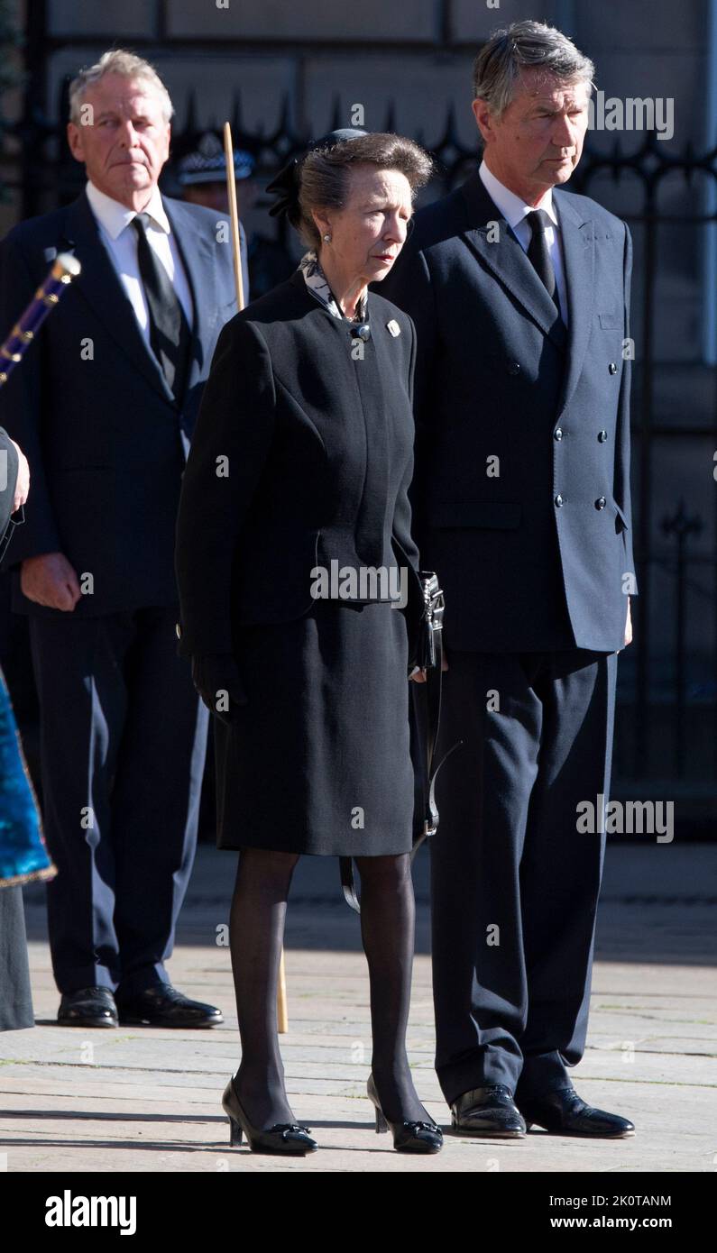 The Princess Royal and Vice Admiral Timothy Laurence watch as the ...