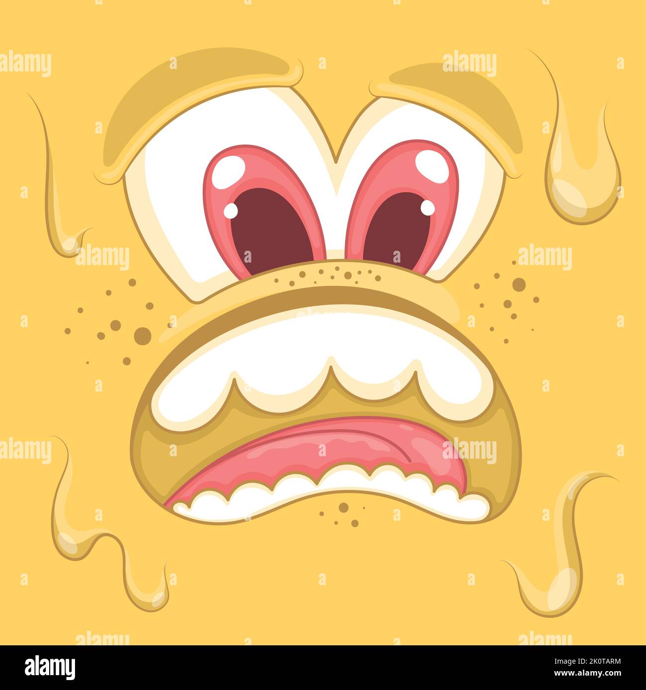 Slimed sad monster face background Vector Stock Vector Image & Art - Alamy