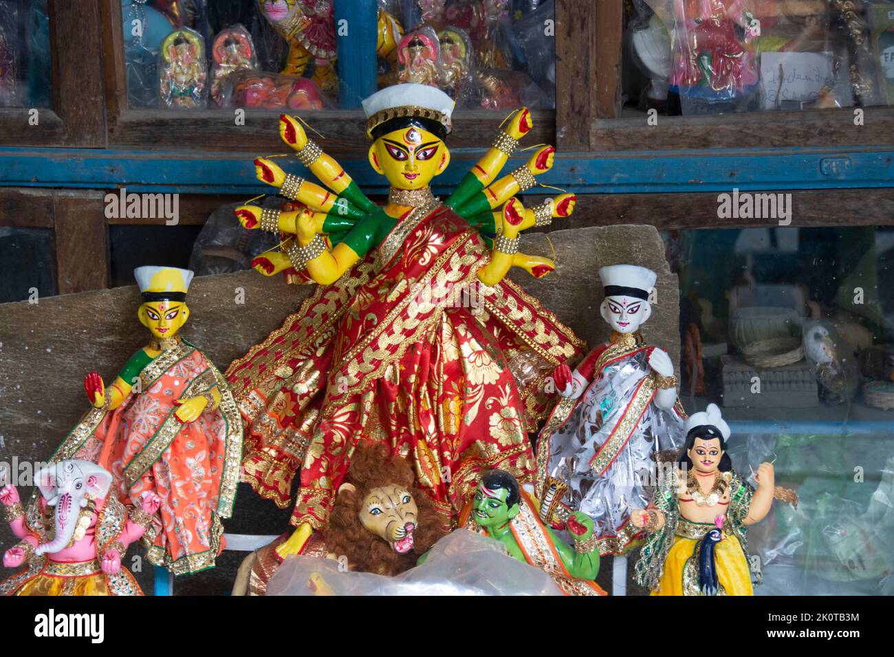 Statue goddess durga in temple hi-res stock photography and images - Alamy