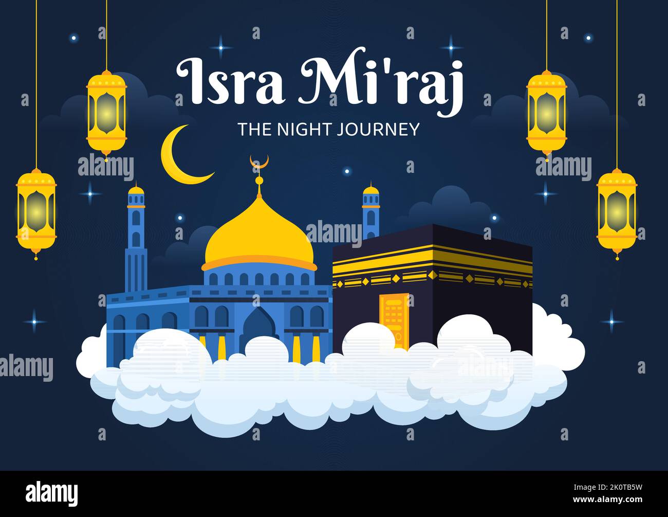 Happy Isra Miraj Nabi Muhammad SAW Template Hand Drawn Cartoon Flat ...