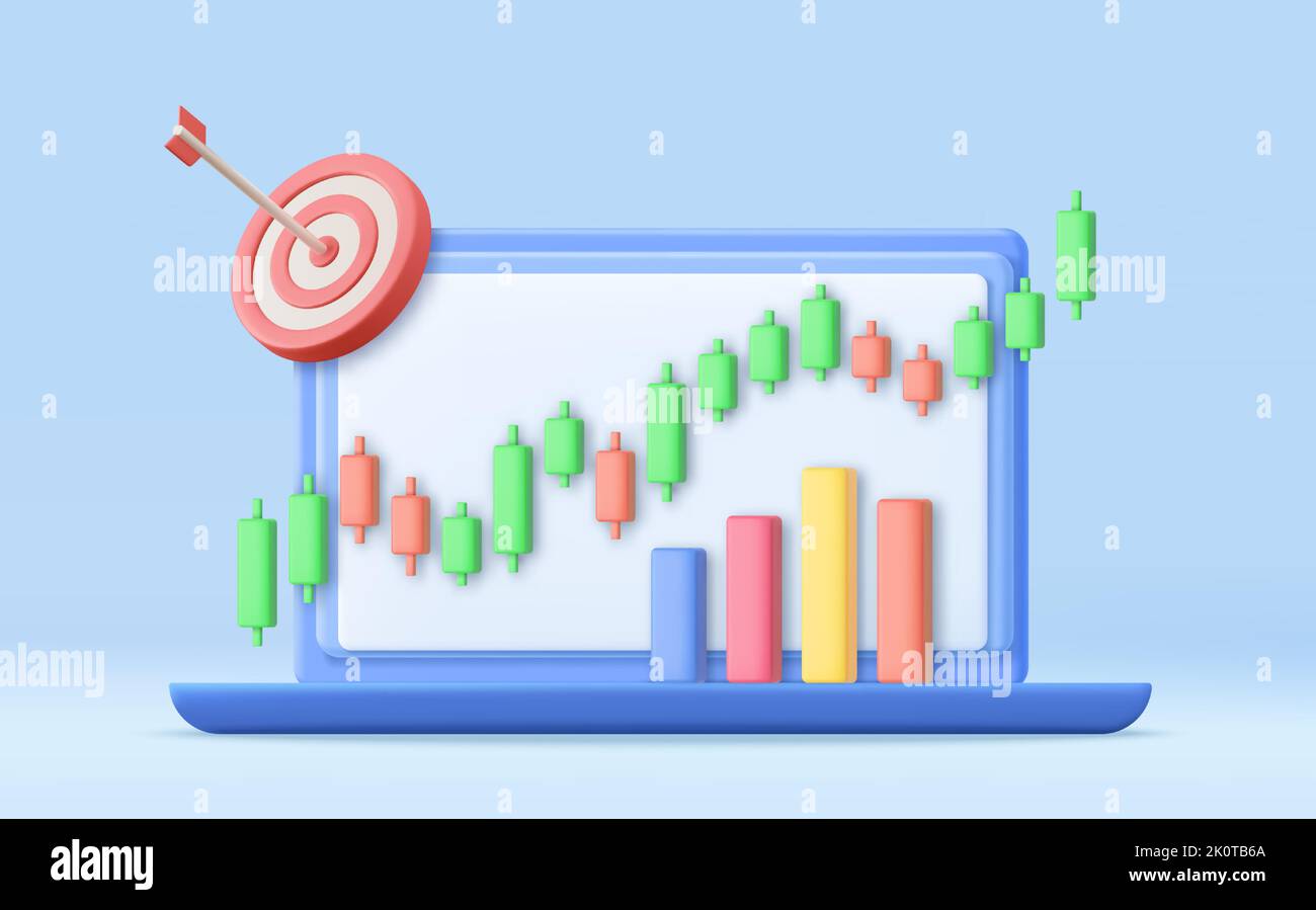 Financial graph on laptop Stock Vector Images - Alamy