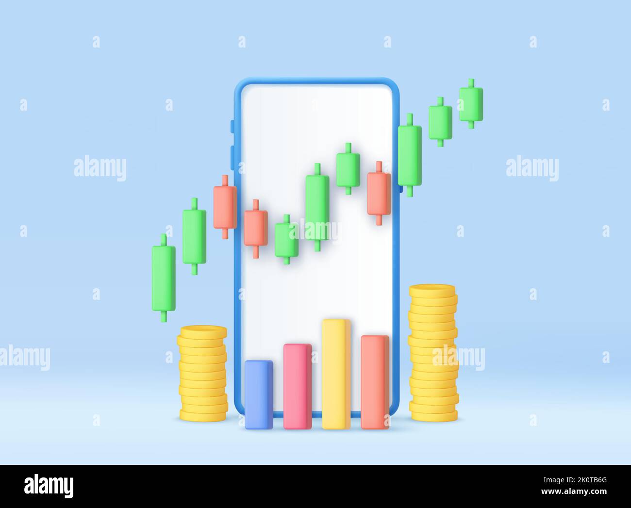 Stock market data on smartphone Stock Vector Images - Alamy