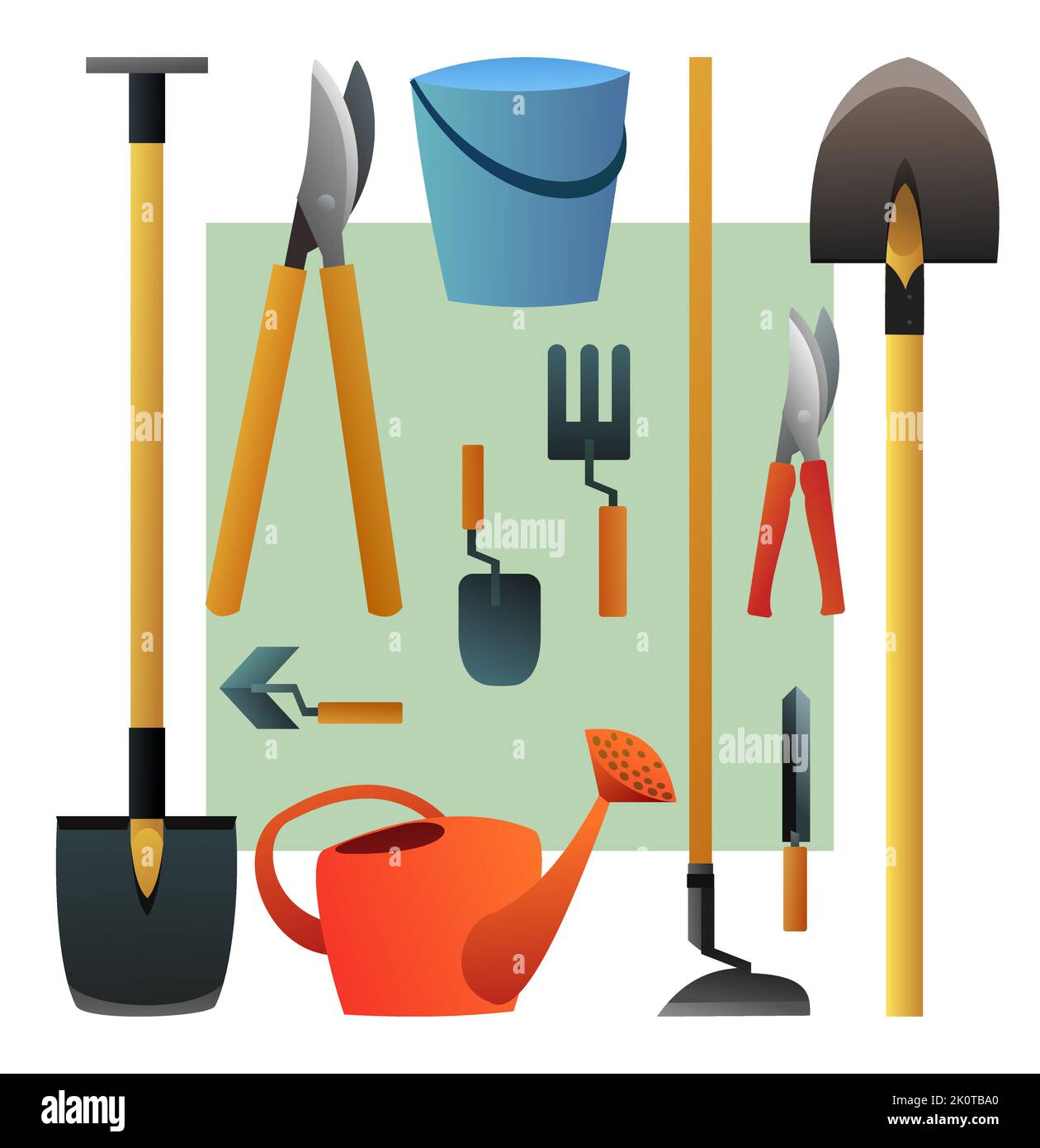 Agricultural rural garden tool. Watering can and bucket for watering ...