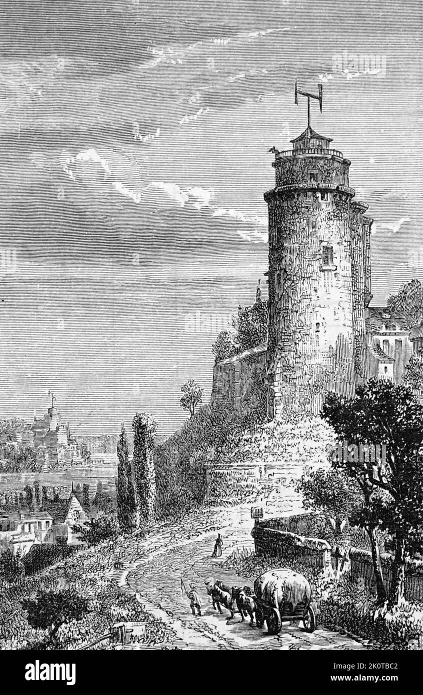 Illustration depicting an invention by Claude Chappe (1763-1805) a ...