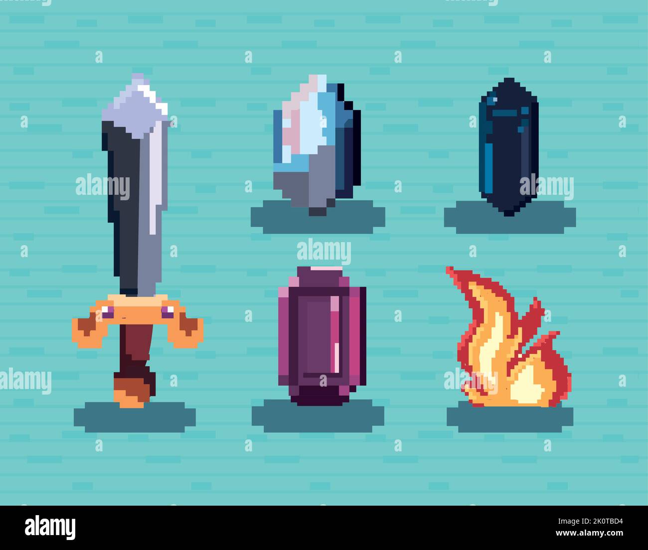 flat pixel art items Stock Vector Image & Art - Alamy