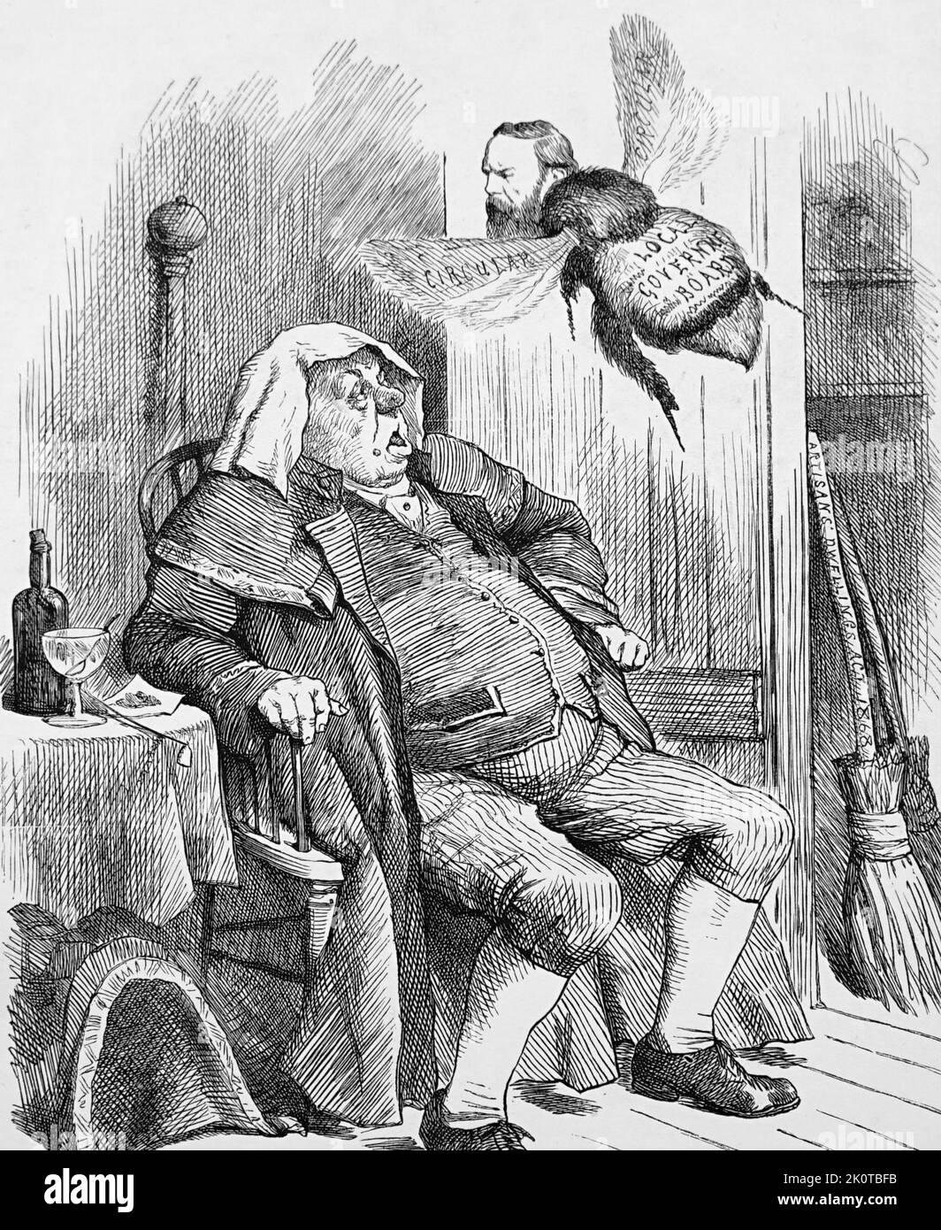 Illustration titled 'The Old Squire', depicting the Squire after dinner ...