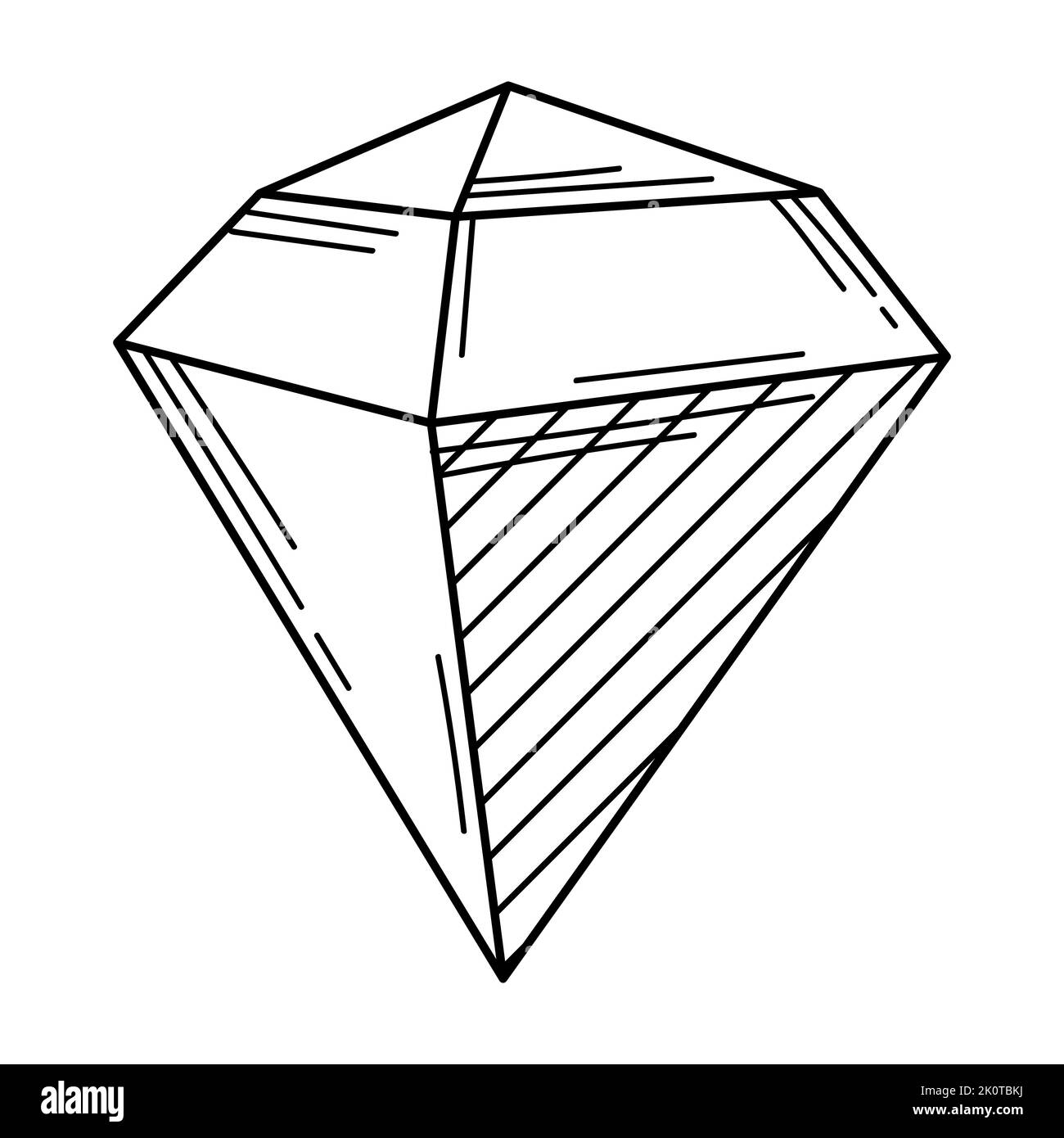 Illustration of crystal or mineral. Jewelry precious or semiprecious ...