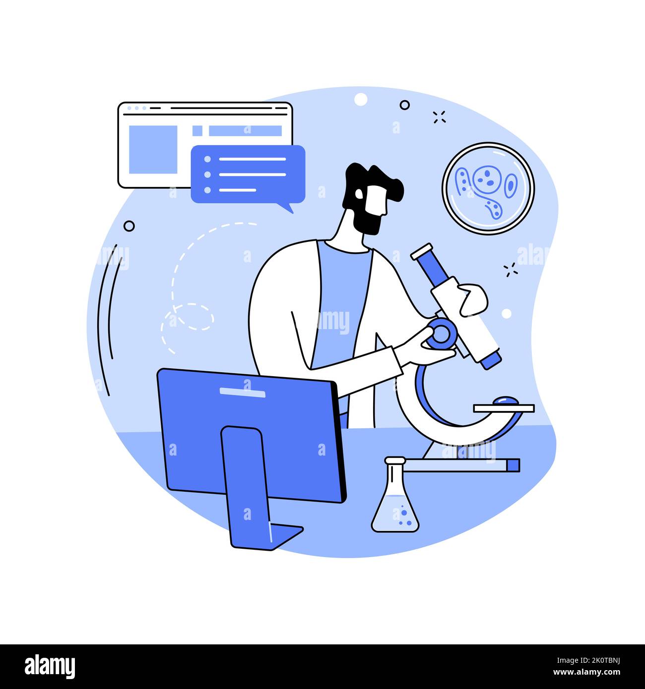 Microbiology isolated cartoon vector illustrations Stock Vector Image ...