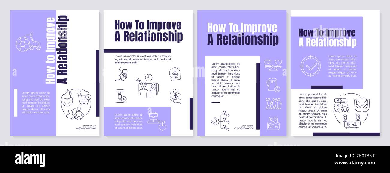 Strengthening relationship purple brochure template Stock Vector Image ...