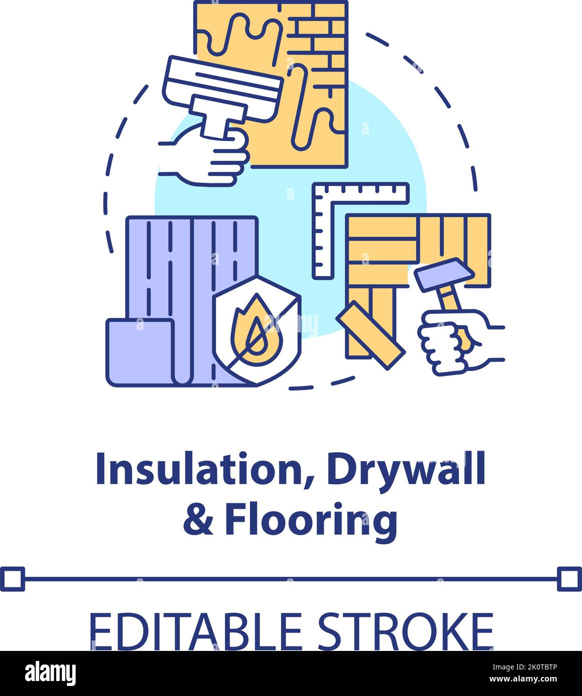 Insulation, drywall and flooring concept icon Stock Vector Image & Art - Alamy