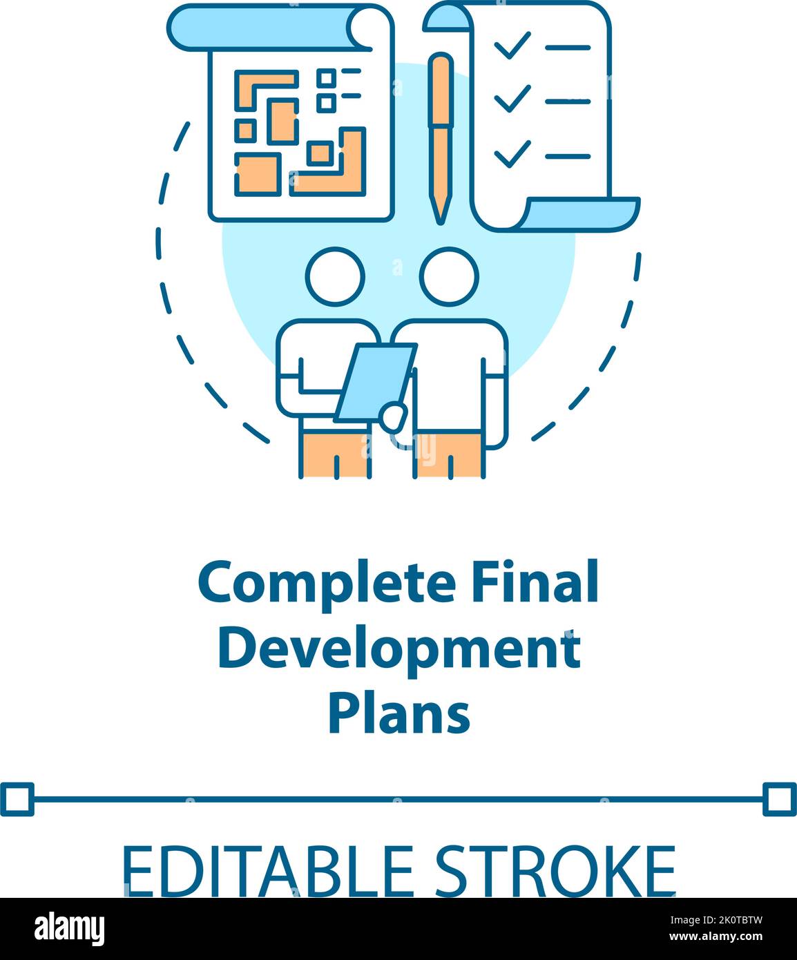 Complete final development plans concept icon Stock Vector Image & Art ...
