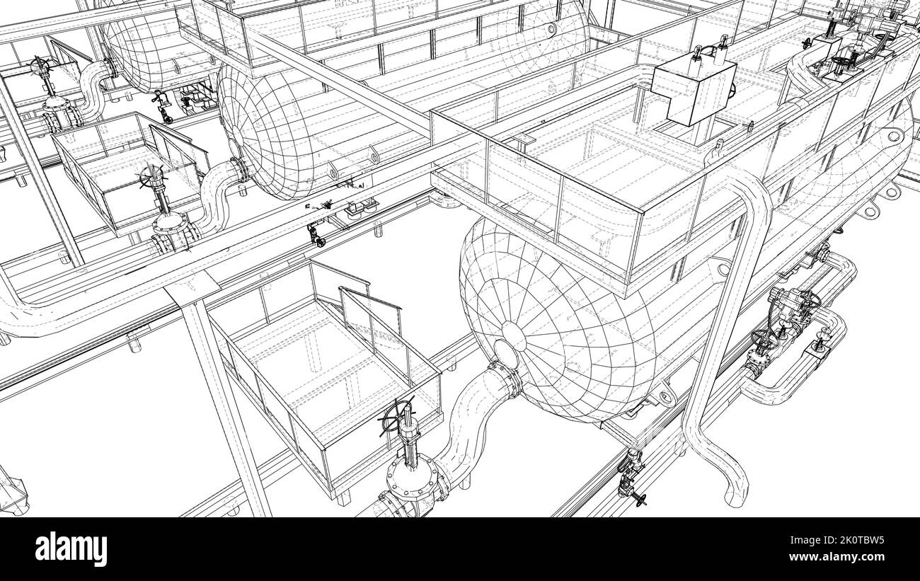 Sketch of industrial equipment. Vector Stock Vector Image & Art - Alamy