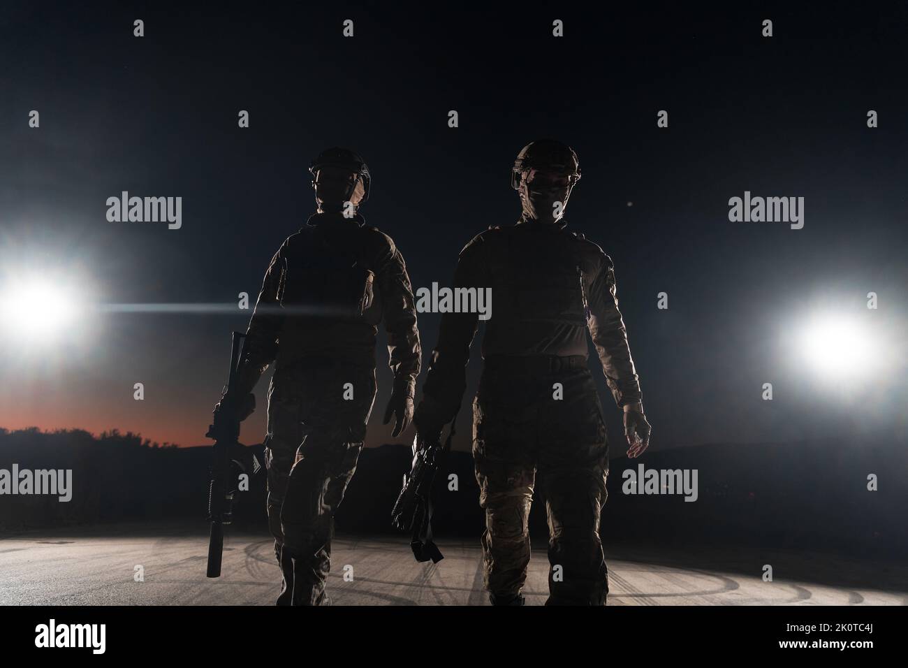 soldiers squad in night mission Stock Photo - Alamy
