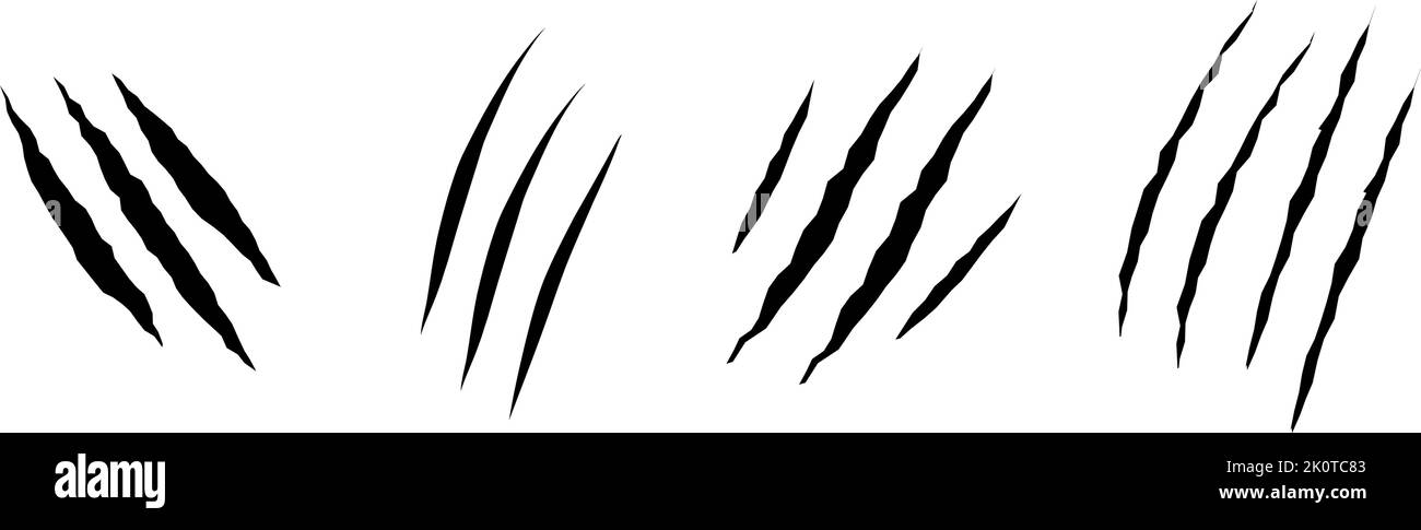 Cat scratches set. Black claws animal scratch, Torn paper. Cat claws ...