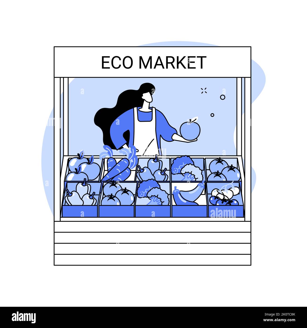 Eco market isolated cartoon vector illustrations Stock Vector Image ...
