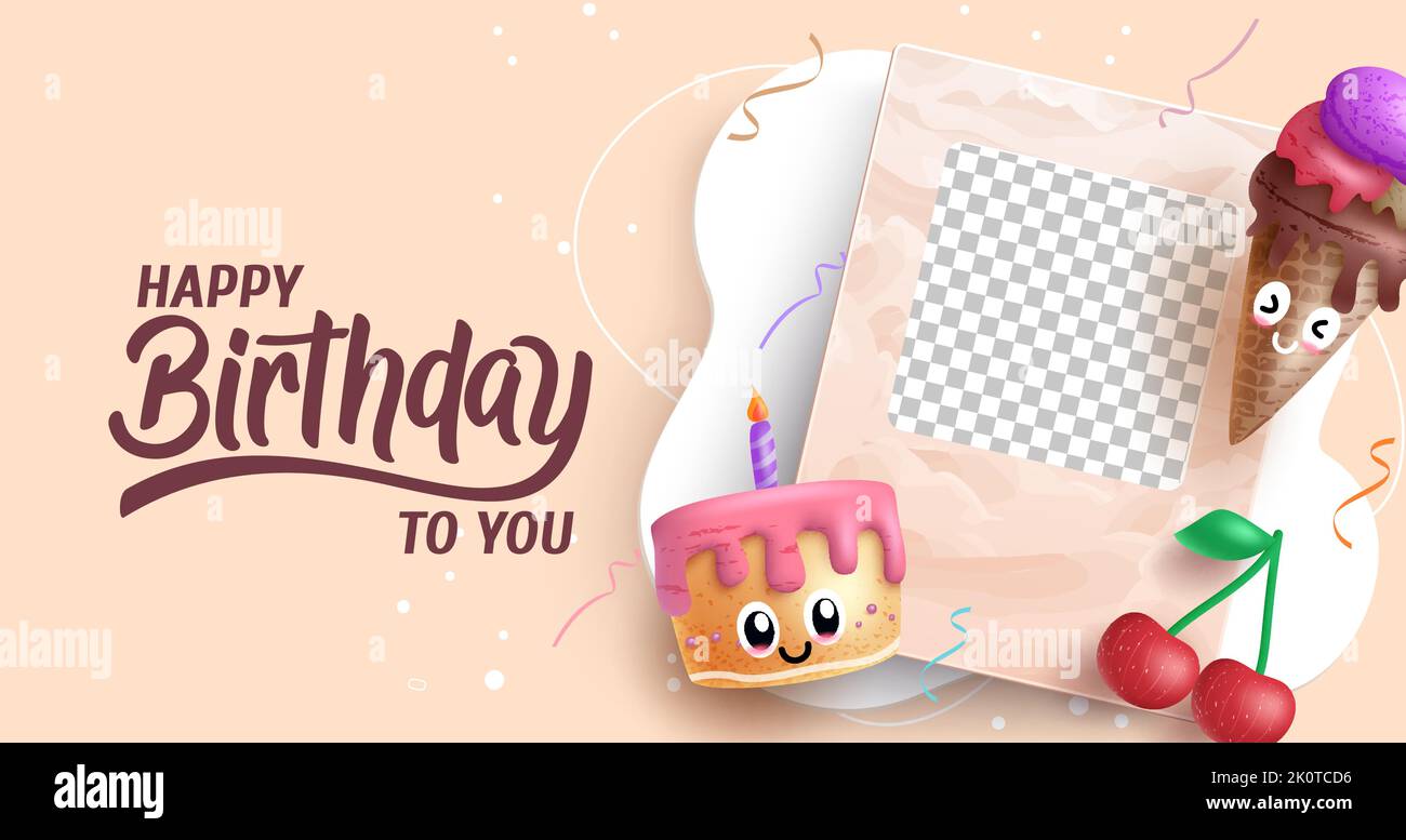 Birthday greeting vector background design. Happy birthday text with ...