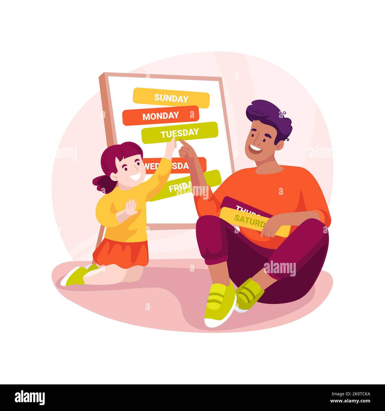 Learn days of the week isolated cartoon vector illustration Stock Vector Image & Art - Alamy