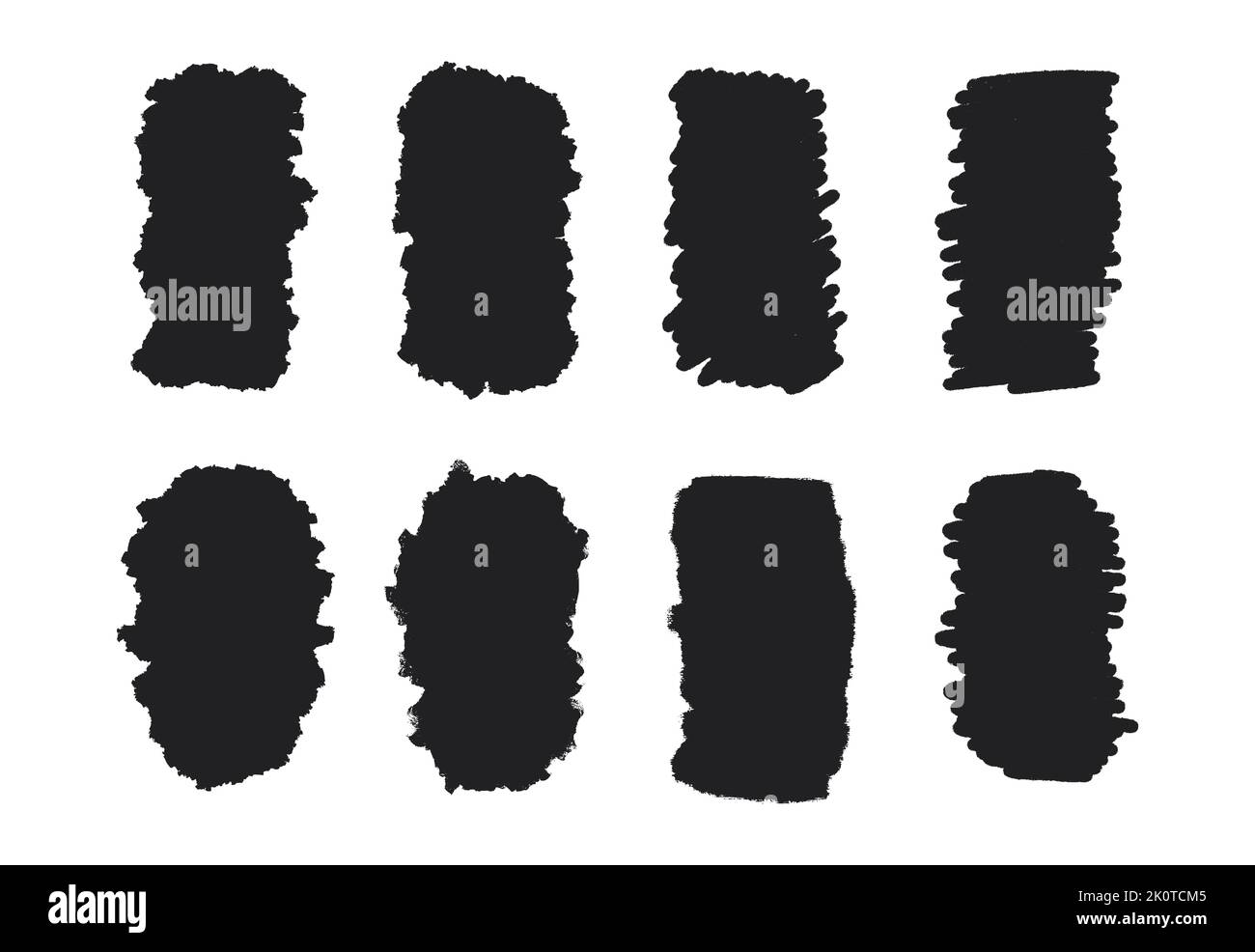Hand drawn ink brush blob shape set for social media stories. Quote ...