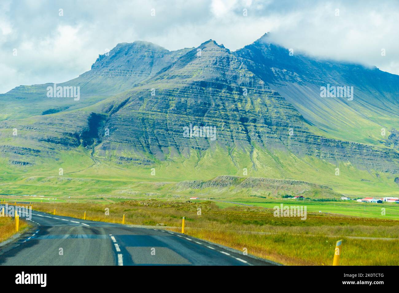 Road and mountains in Iceland - HDR photograph Stock Photo - Alamy