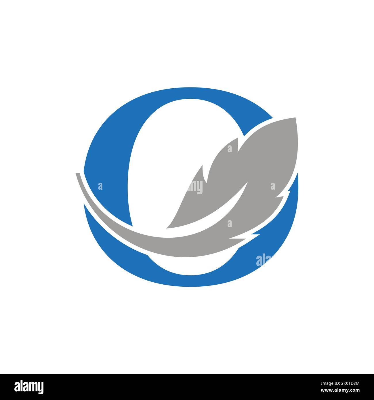 Letter O Feather Logo Design Combined With Bird Feather Wine For ...