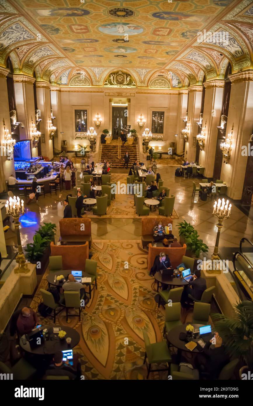 Lounge at the Palmer House - A Hilton Hotel, a historic hotel in the ...