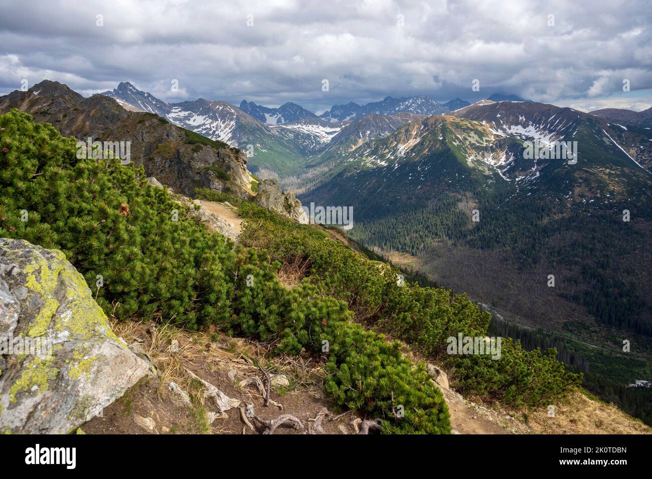 The red ridge trail towards the Kasprowy peak. Tatra Mountains Stock ...
