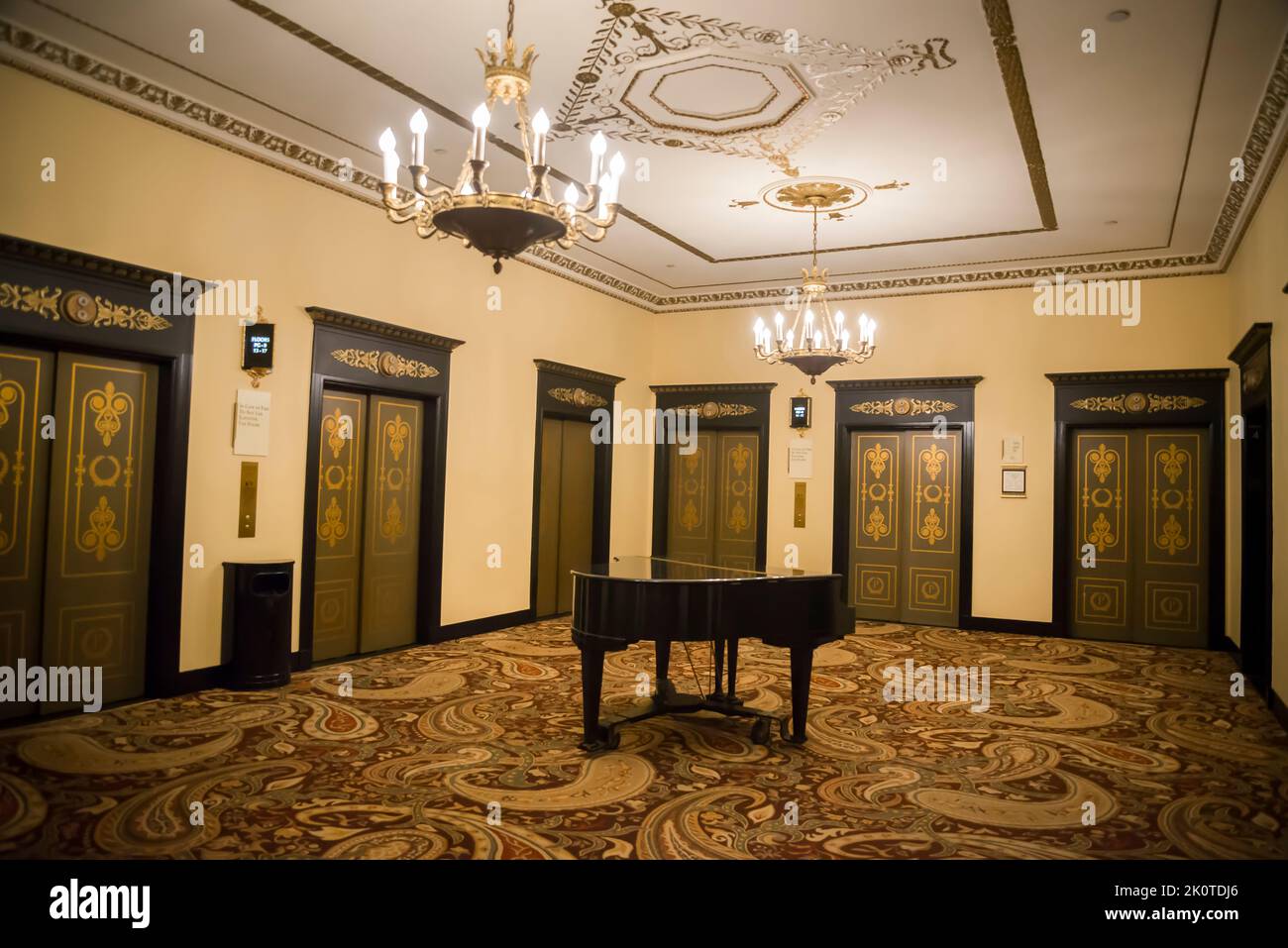 Grand piano, Palmer House - A Hilton Hotel, a historic hotel in the ...