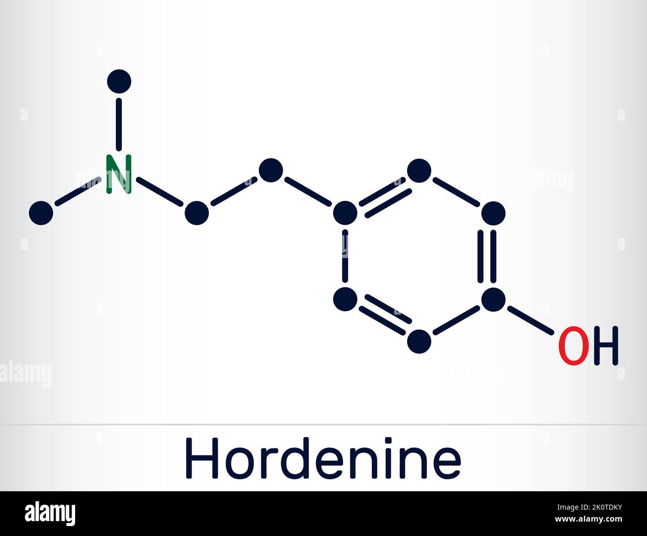 Hordenine, dimethyltyramine class, molecule. It is phenethylamine ...