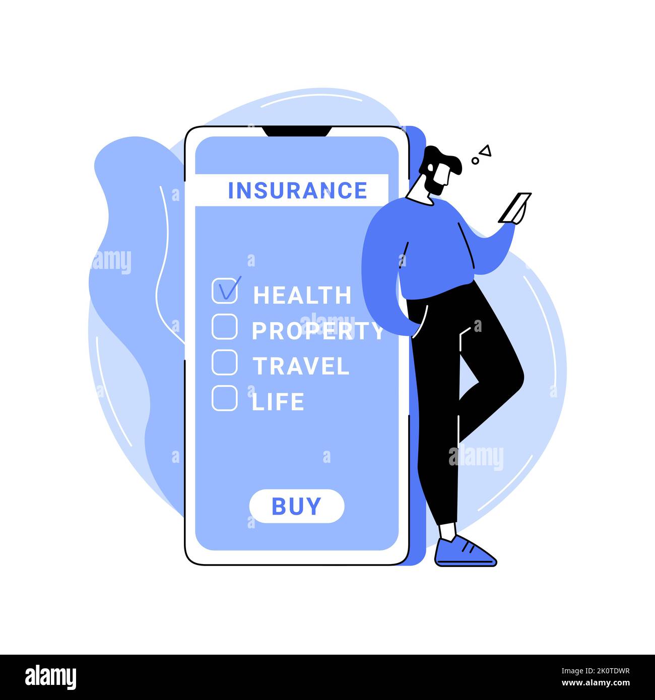 Buying insurance online isolated cartoon vector illustrations Stock ...