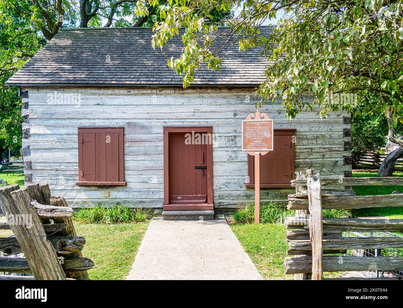 Scadding Cabin is located in Exhibition Place. The old building is a ...