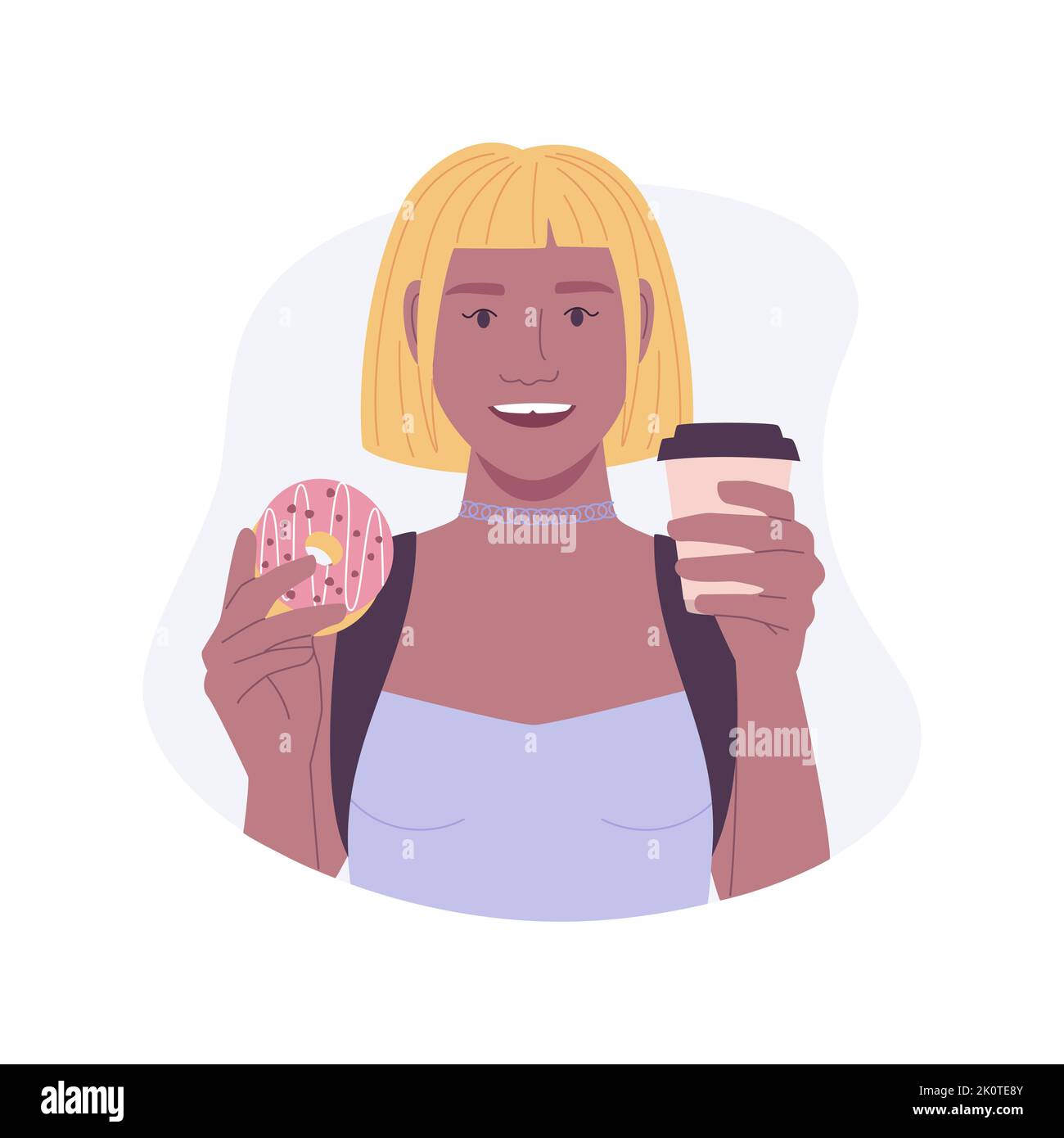 Snacking on the way isolated cartoon vector illustrations Stock Vector ...