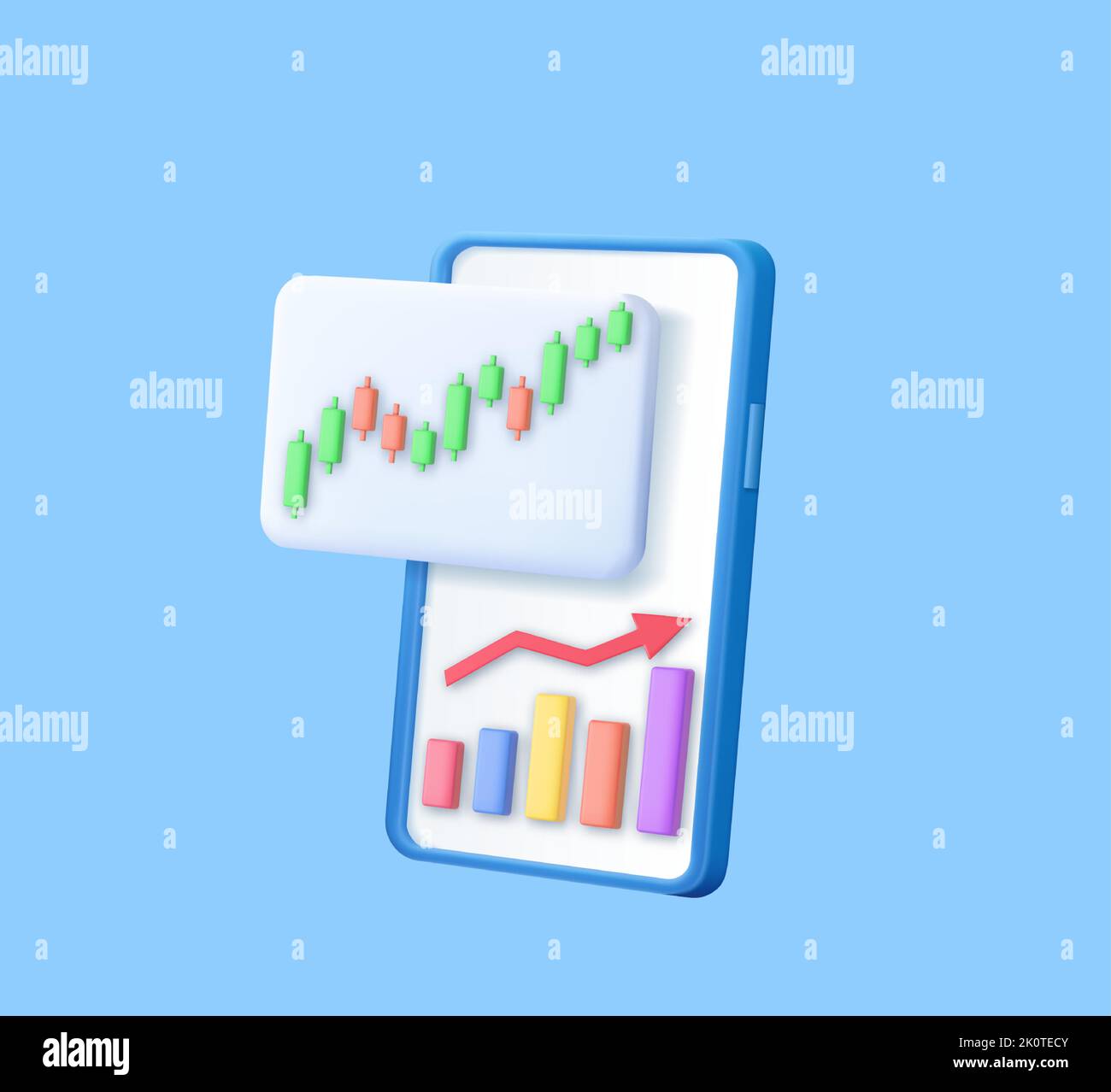 3d Candle stick graph chart of online stock Stock Vector Image & Art ...