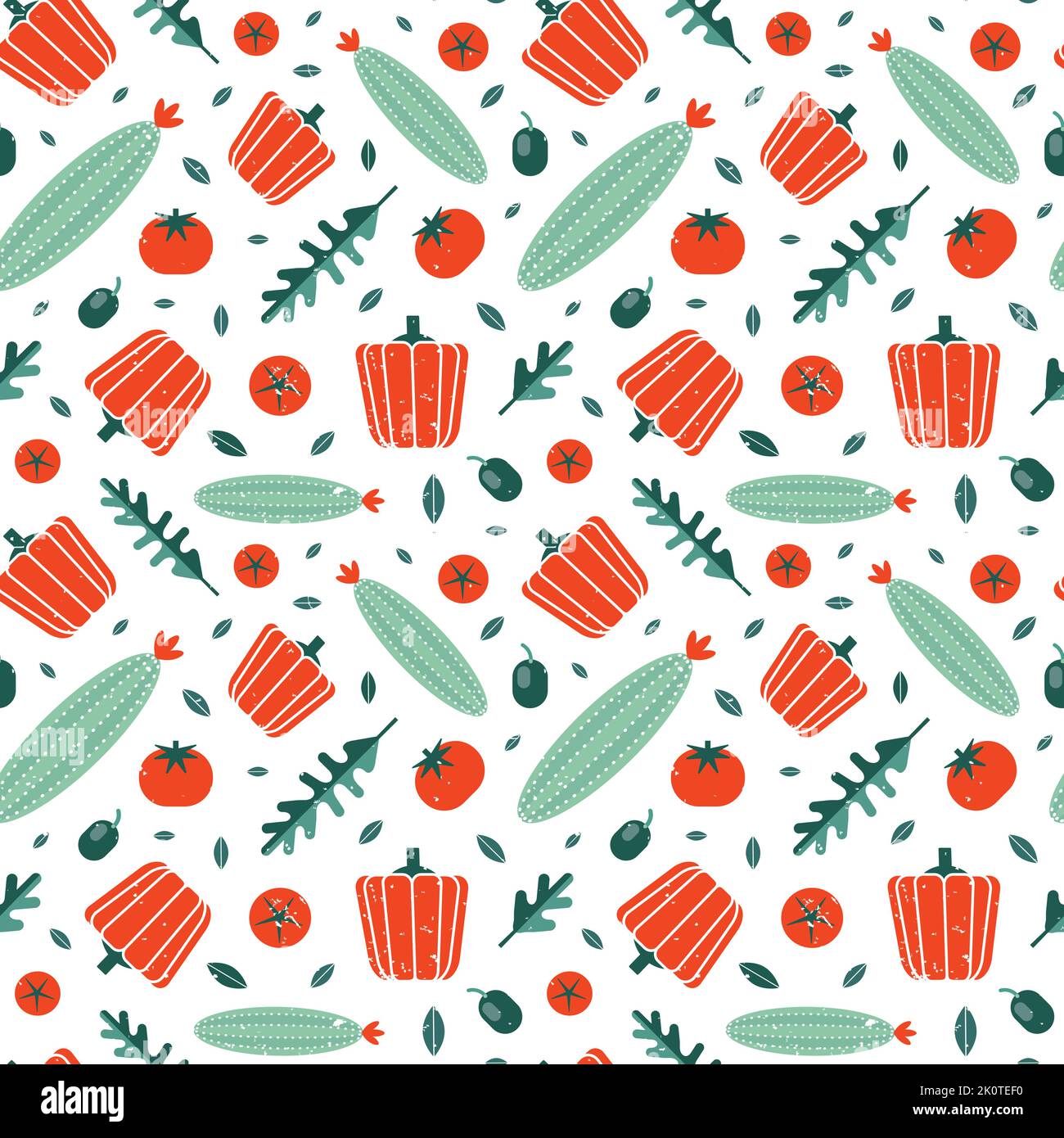 Vegetable Salad Mix Healthy Food Seamless Pattern Stock Vector Image ...