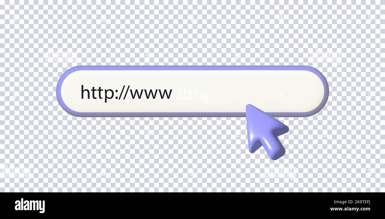 3d Search bar template for website. Address and navigation bar, cursor ...