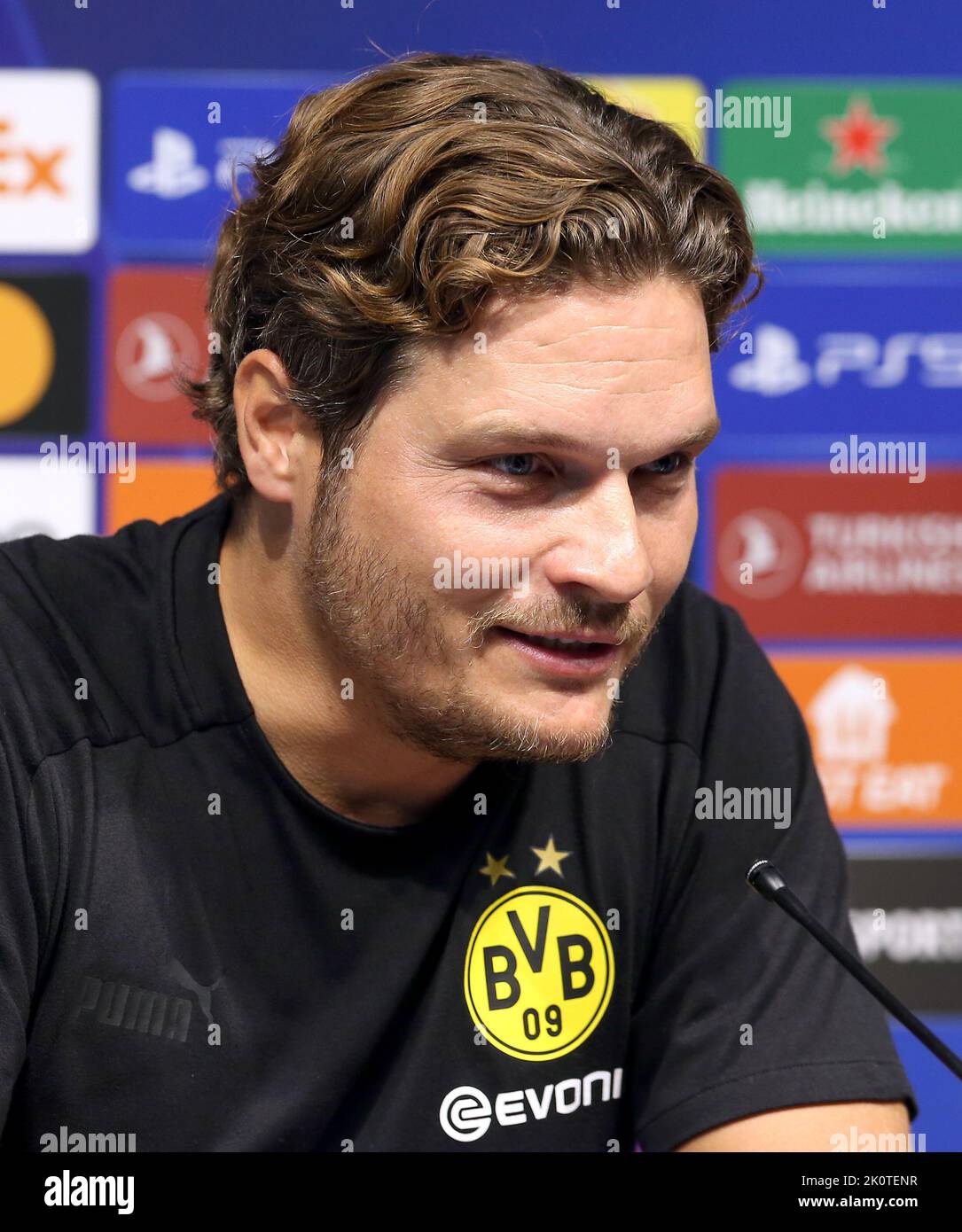Borussia Dortmund manager Edin Terzic during a press conference at the ...