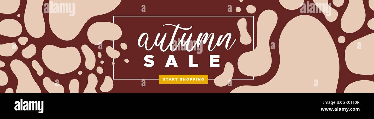 Autumn sale colorful banner. Abstract organic wavy shapes background ...