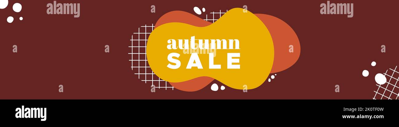 Autumn sale colorful banner. Abstract organic wavy shapes background ...