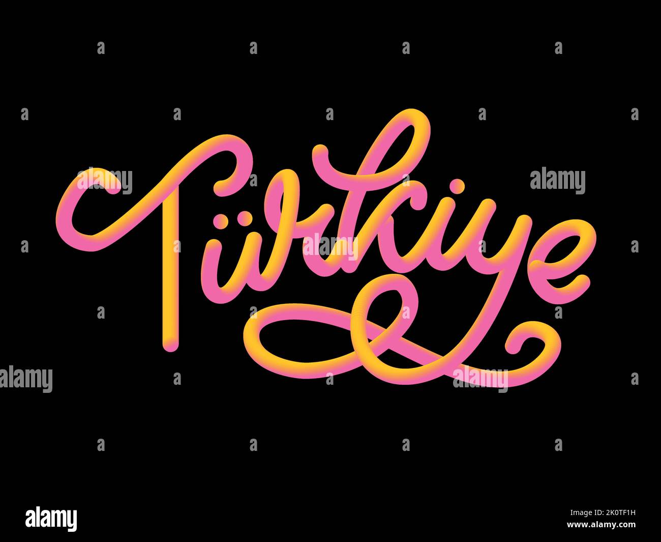 Turkey Lettering. Handwritten name of the country. Vector design ...