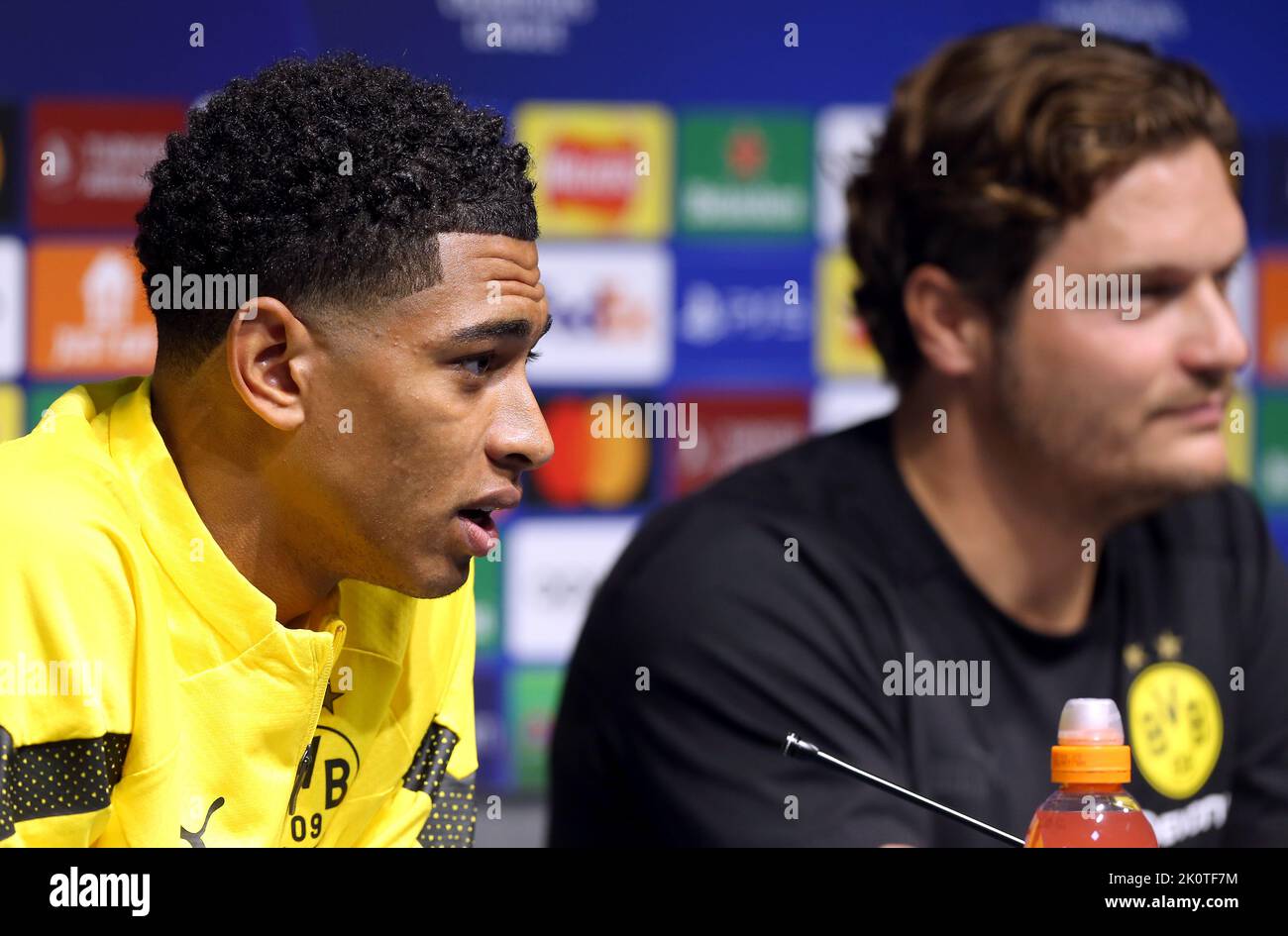 Borussia Dortmund's Jude Bellingham and manager Edin Terzic during a ...
