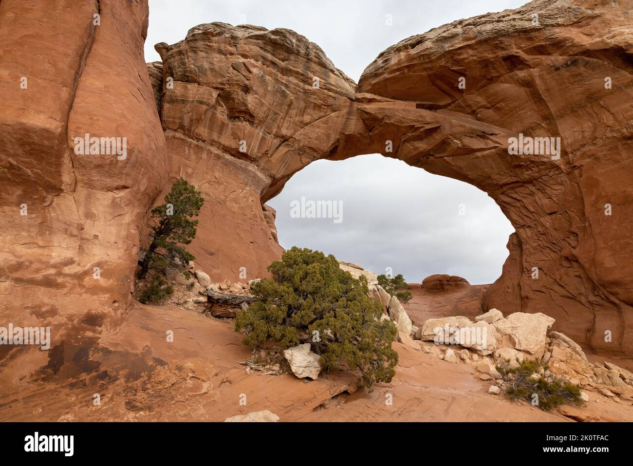 Broken Arch towering above the landscape as stormy weather moves in ...